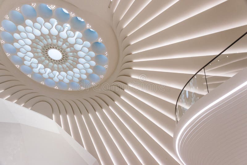 Futuristic Ceiling Inside of a Hall. Interior Design Stock Image ...
