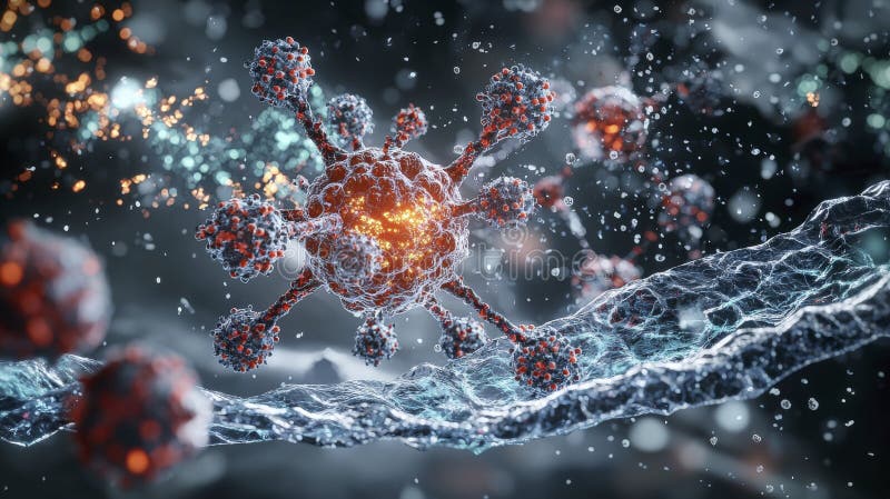 Futuristic Cell Regeneration Visuals Laboratory Environment Digital Art Sci-fi Concept Micro ...