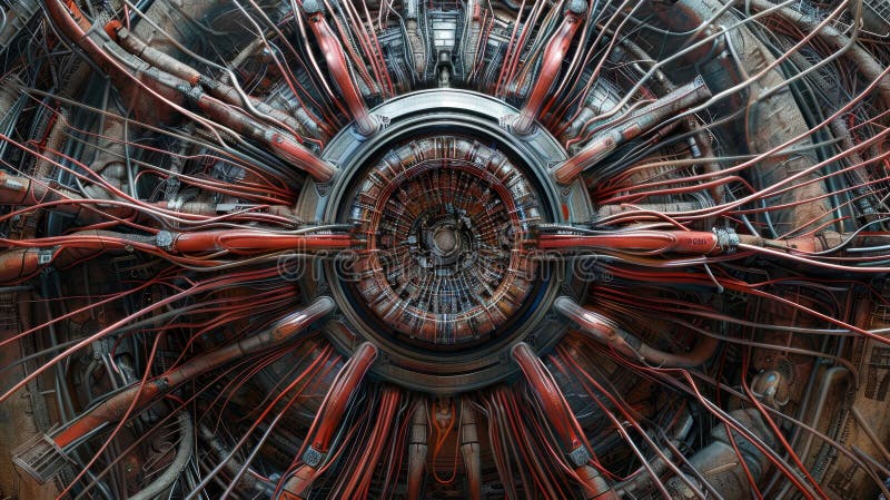 Futuristic Central Hub Merging Diverse Wires a Detailed Artistic ...
