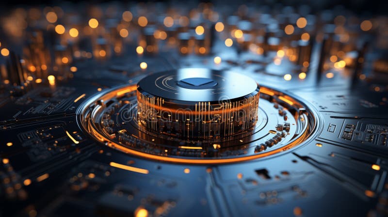 Futuristic Central Processing Unit Ai Generated Image Background Stock ...