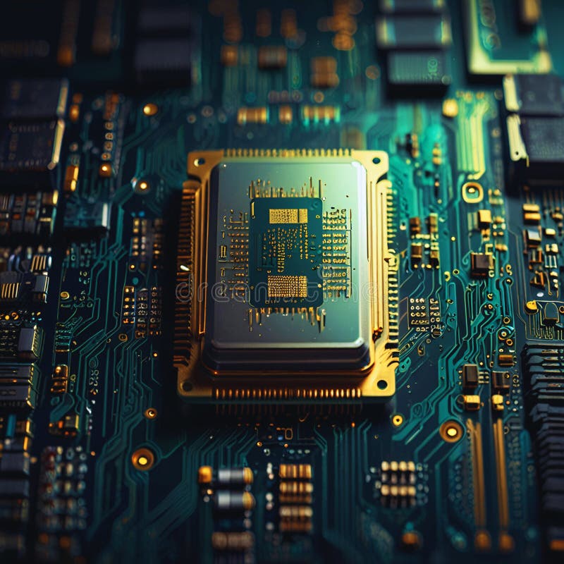 Futuristic Central Processor Unit. Powerful Quantum CPU on PCB ...