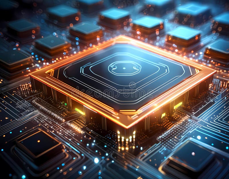 Futuristic Central Processor Unit. Powerful Quantum CPU on PCB ... Futuristic Central Processor Unit. Powerful Quantum CPU on PCB ...