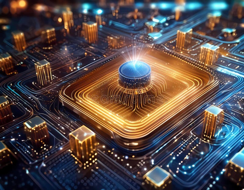 Futuristic Central Processor Unit. Powerful Quantum CPU on PCB ... Futuristic Central Processor Unit. Powerful Quantum CPU on PCB ...