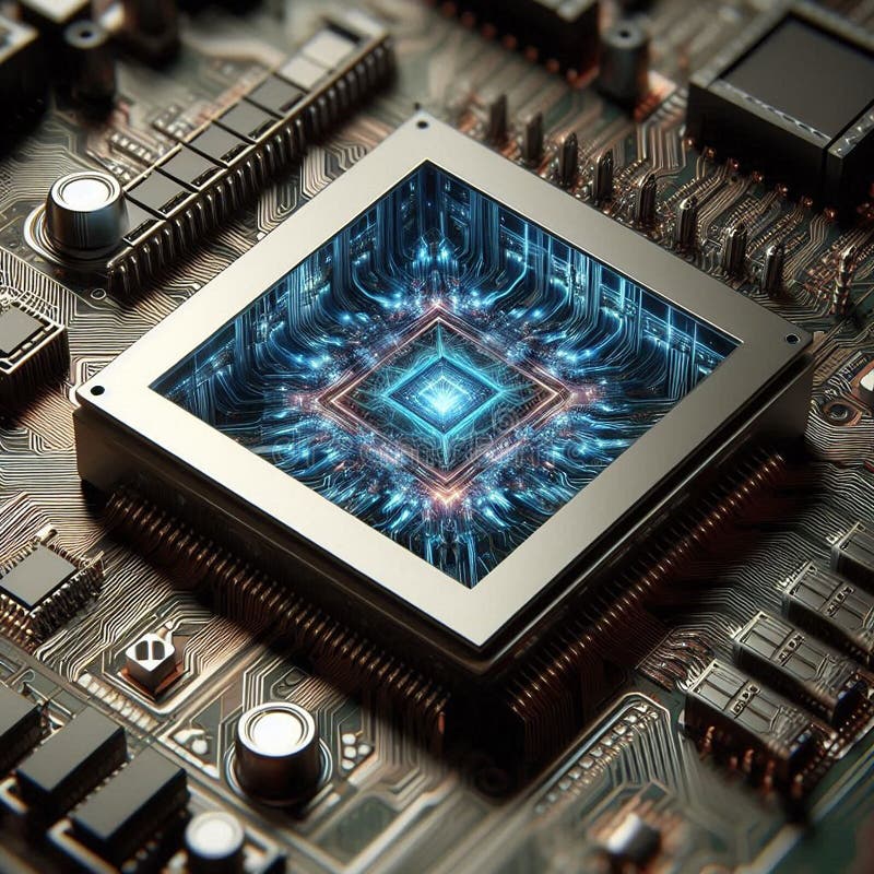 Futuristic Central Processor Unit. Powerful Quantum CPU on PCB ... Futuristic Central Processor Unit. Powerful Quantum CPU on PCB ...