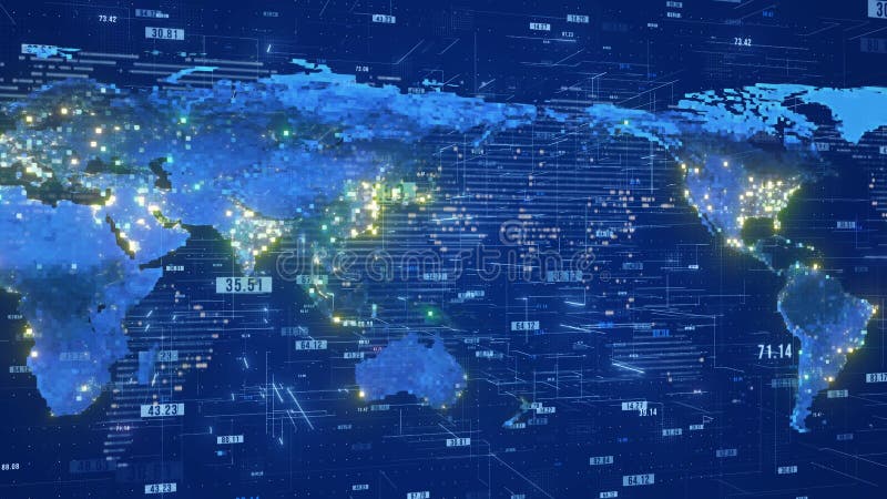 Futuristic CG Animation Map Stock Footage - Video of region, global ...