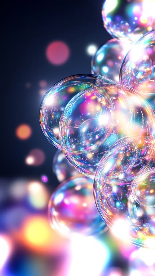 Futuristic CGI Background Showcasing Vibrant Floating Bubbles in a High ...