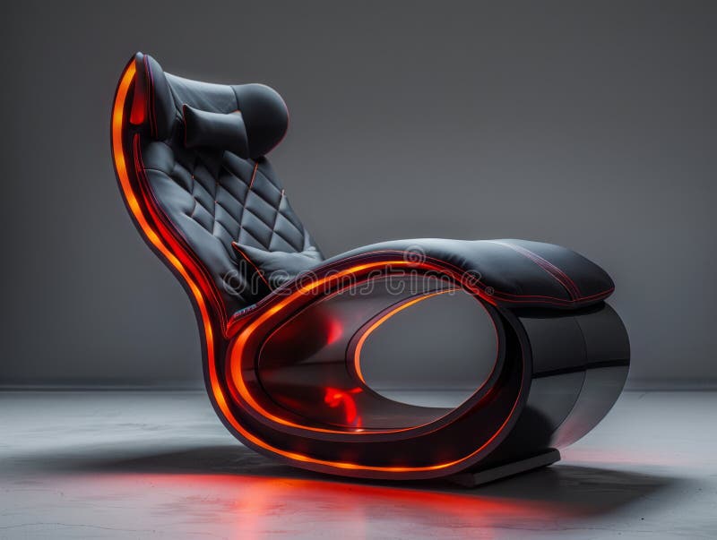 A Futuristic Chair with Glowing Lights Stock Image - Image of ...