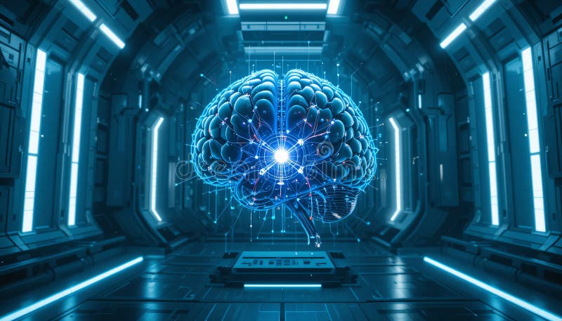 Futuristic Chamber with Glowing Blue Core in Sci Fi Design Stock ...