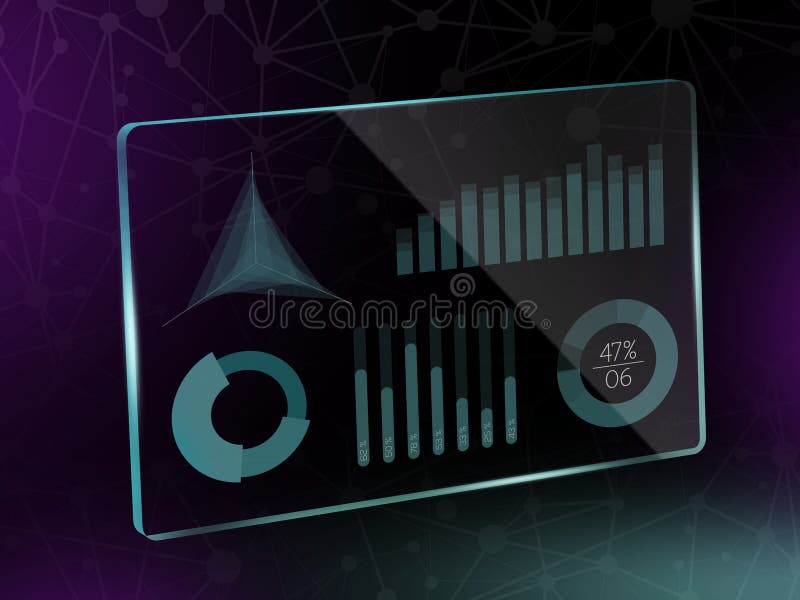 Futuristic Charts and Graphs Projection Stock Illustration ...