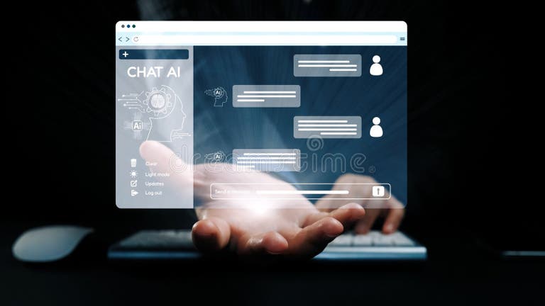 Futuristic Interface of Chat AI with Messaging Features and User ...
