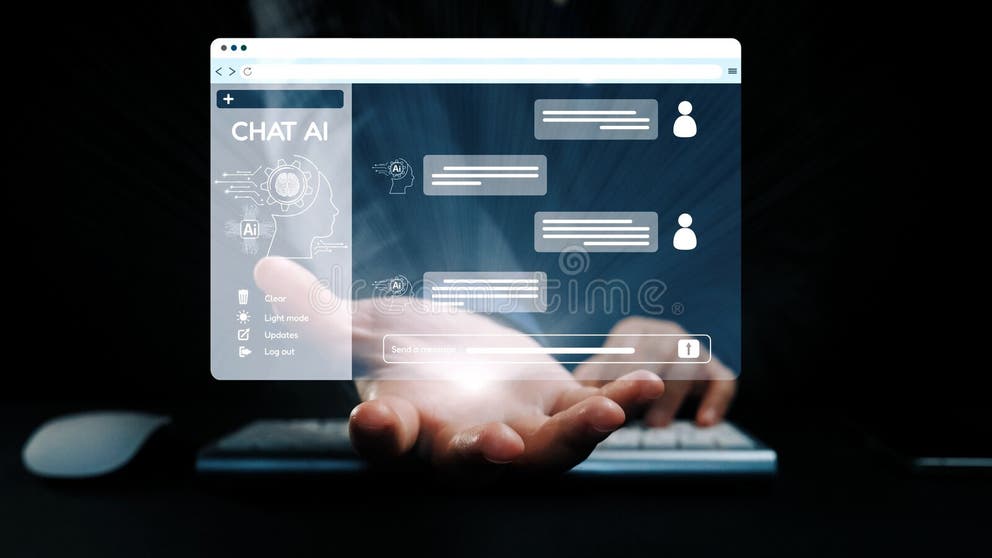 Futuristic Interface of Chat AI with Messaging Features and User ...