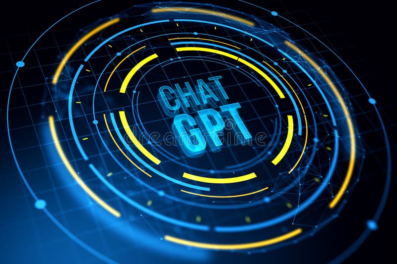 Futuristic CHAT GPT Interface with Neon Blue Circular HUD Design and ...