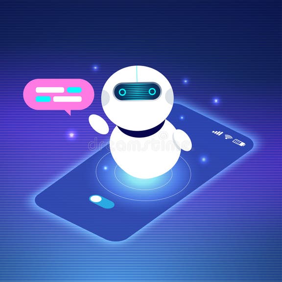 Futuristic Chatbot Technology in Digital Interface Stock Illustration ...