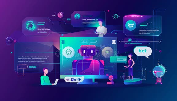 Futuristic Chatbot Interface with Human Interaction, Concept of AI ...