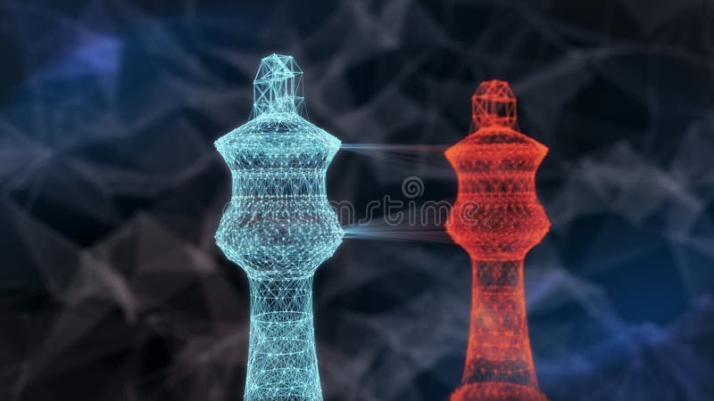 Futuristic chess game stock illustration. Illustration of blue - 126191456