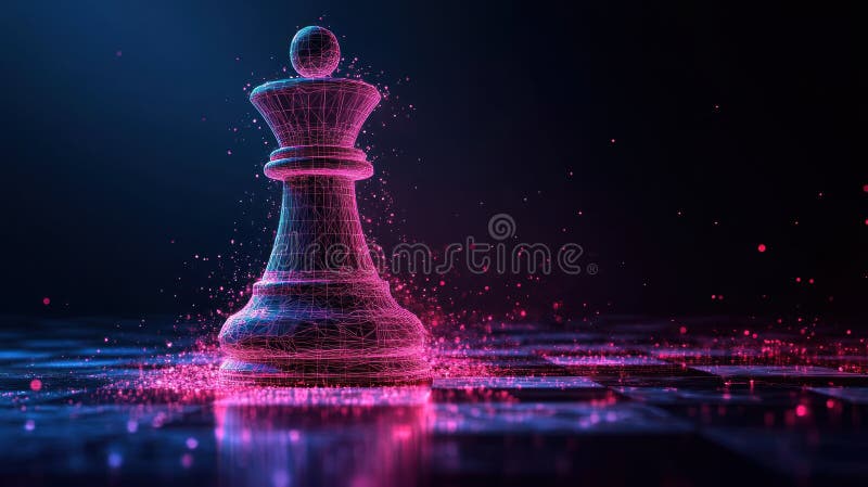Futuristic Chess Queen, Digital Strategy, Abstract Board Game ...