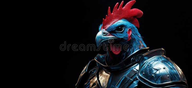 Futuristic Chicken Warrior in Detailed Armor with Vibrant Colors and ...
