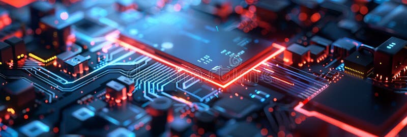 Futuristic Chipset on Circuit Board Digital Transformation Backdrop ...