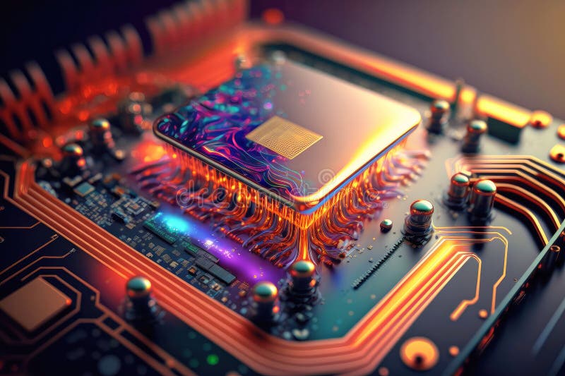 Futuristic Chipset of Modern Computer Created with Generative Ai ...