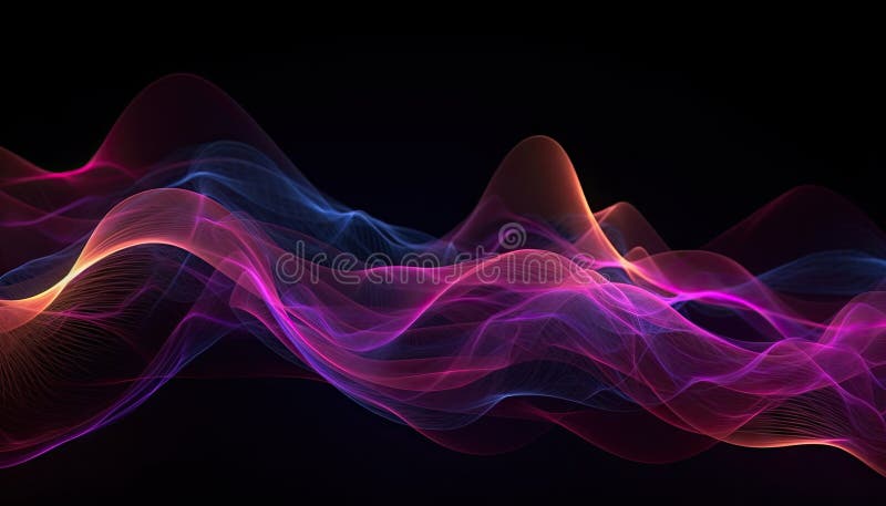 Futuristic Chromatic Waves in Dark Violet and Pink. Perfect for Web ...