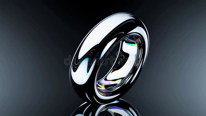 Futuristic Chrome Ring Sculpture Reflects Light Symbolizing Technology ...