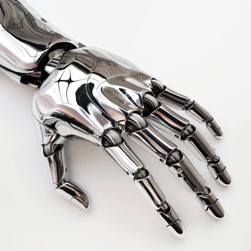 Futuristic Chrome Robot Hand Stock Photo - Image of design, engineering ...