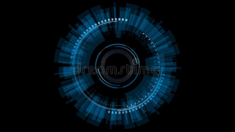 Futuristic Circle Blue Spinning Around, Holographic Hud Display Stock ...