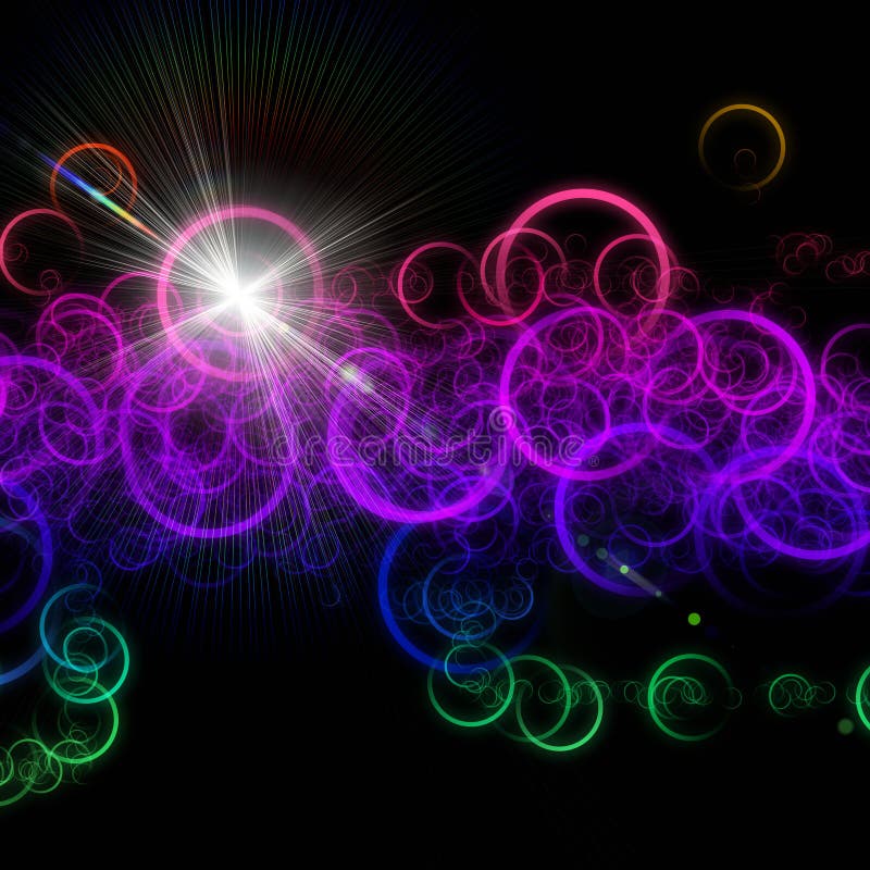 Futuristic Circle Design Illustration with Lights Stock Illustration ...