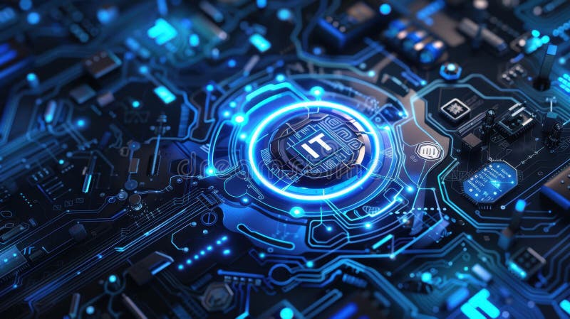 The Futuristic it Circuit.AI Generated Image Stock Image - Image of ...