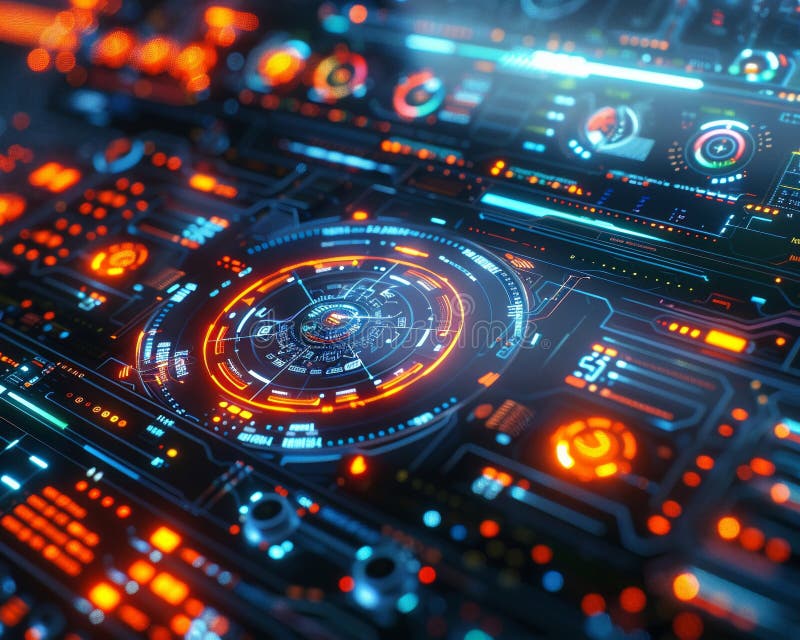 Futuristic Circuit Board with Advanced Interface Stock Photo - Image of ...