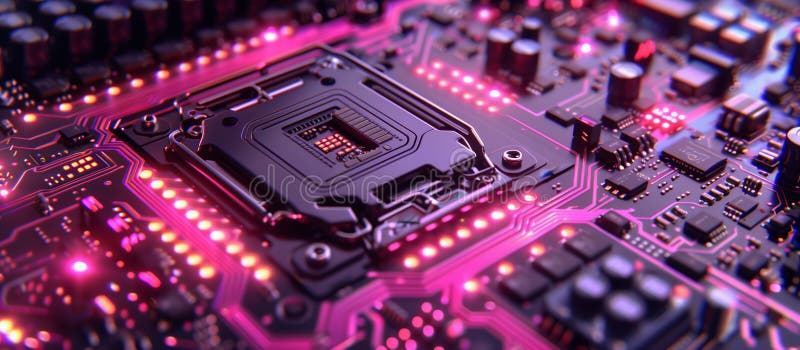 Futuristic Circuit Board with Advanced Technology and Electronic ...