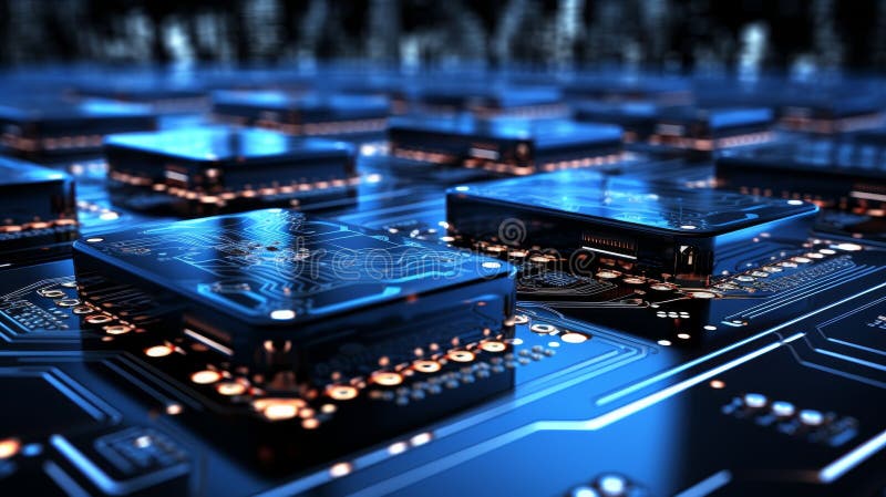 Futuristic Circuit Board Banner Showcasing Digital Electronics ...