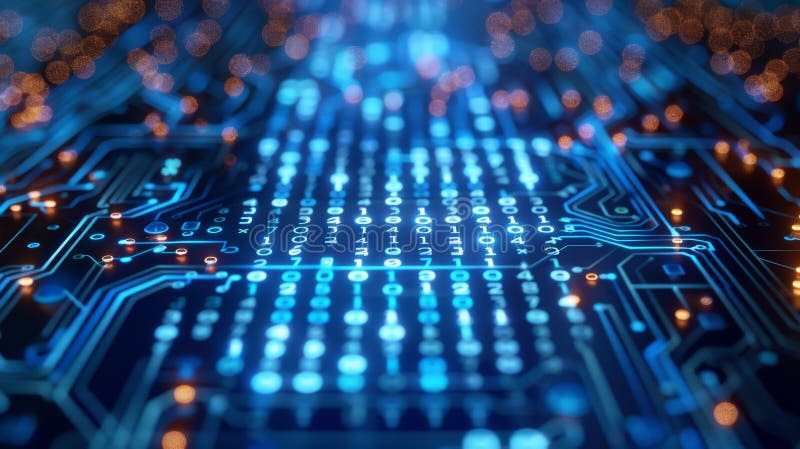 Futuristic Circuit Board with Blue Data, Showing Sophistication and ...