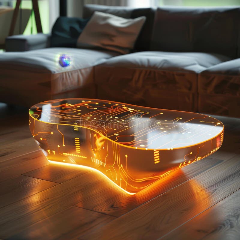 Futuristic Circuit Board Coffee Table Stock Illustration - Illustration ...