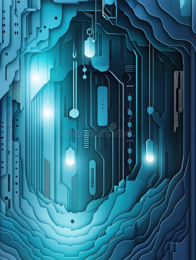 Futuristic Circuit Board Design Featuring Layered Patterns and Cool ...