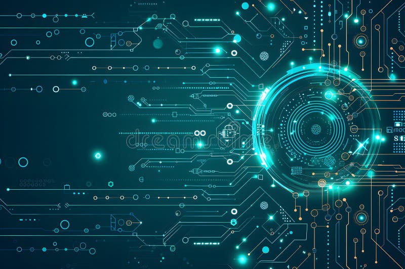 Futuristic Circuit Board Design. Innovation and Digital Technology ...