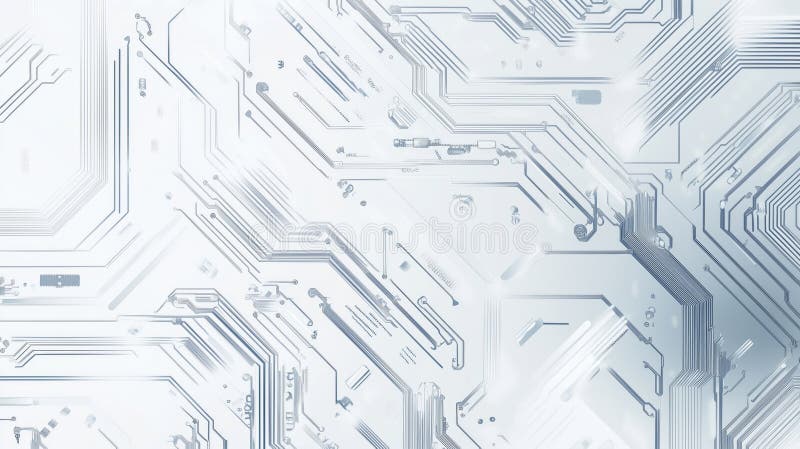 Futuristic Circuit Board Design with Intricate Silver Lines and ...