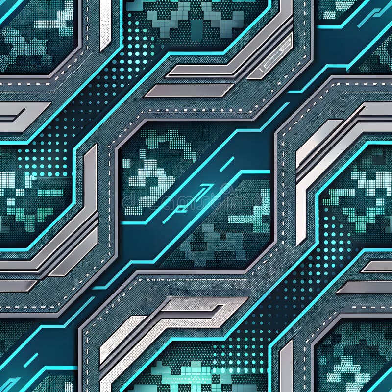 Futuristic Teal Circuit Board Microchip Stock Photos - Free & Royalty ...