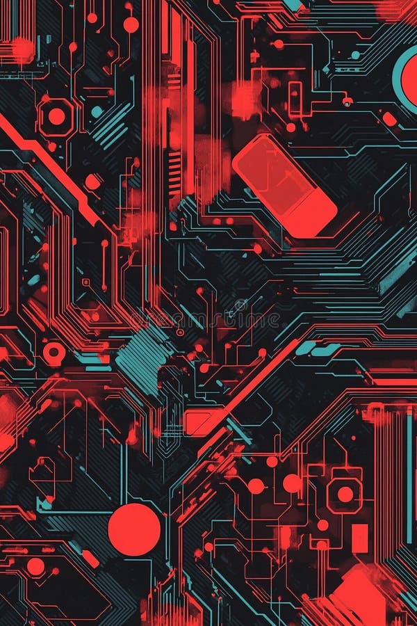 Futuristic Circuit Board Designs for Tech-themed Flyers. Stock ...