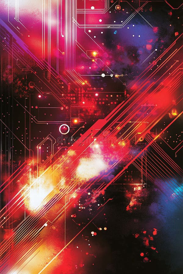 Futuristic Circuit Board Designs for Tech-themed Flyers. Stock ...