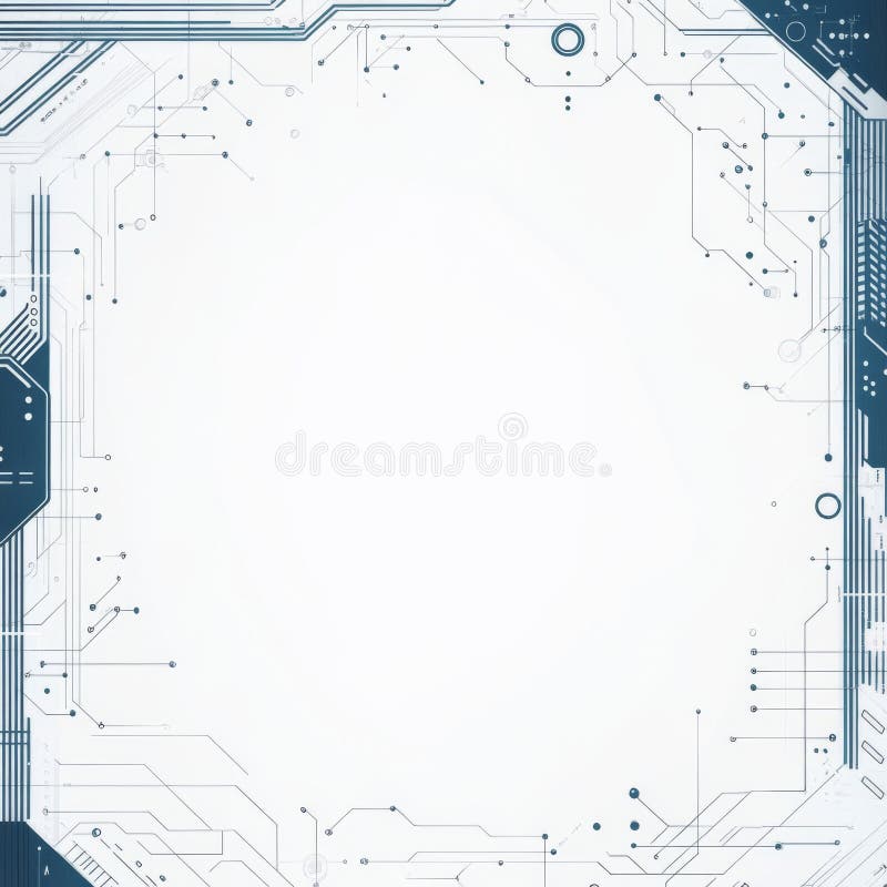 Futuristic Circuit Board Frame Background with Technology Elements ...