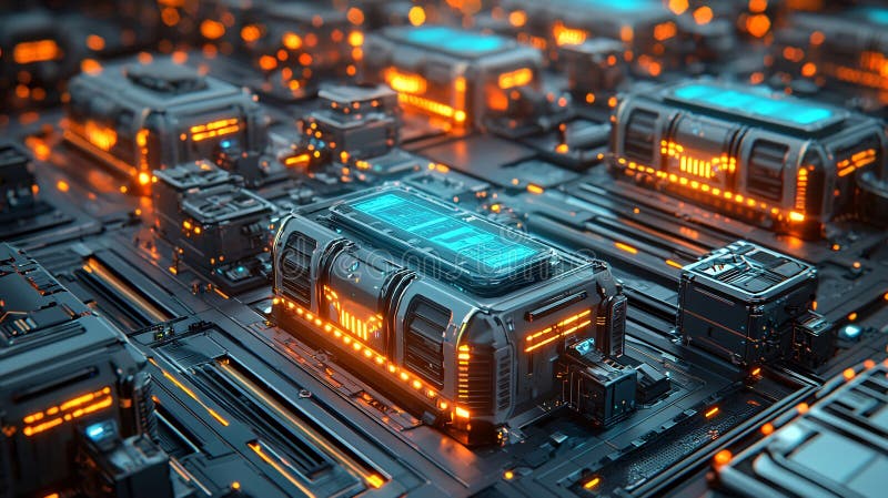 Future Technology Sense Server Stock Illustration - Illustration of ...