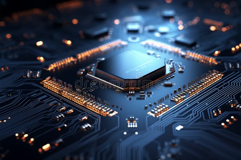 Advanced Chipset Digital Circuits AI Cloud Concept Neon Tech Vibes ...