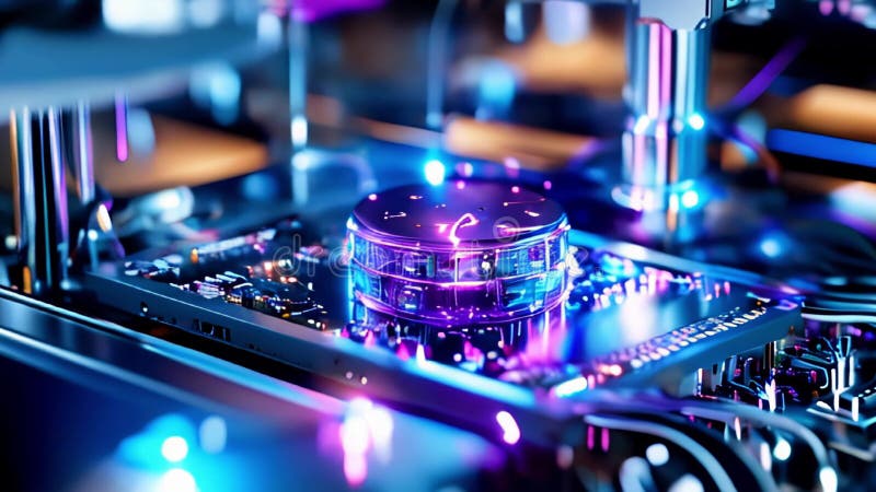 Futuristic Circuit Board with Neon Lights and Advanced Technology ...