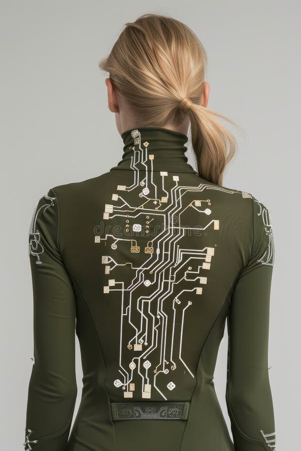 Futuristic Circuit Board Pattern on Clothing Stock Illustration ...