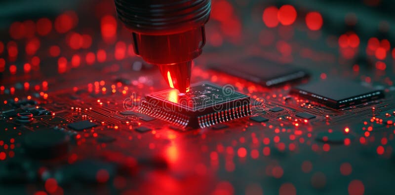 On a Futuristic Circuit Board, the Semiconductor Manufacturing Process ...