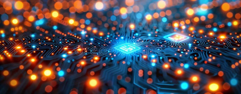 Futuristic Circuit Board Symbolizing Technology, Innovation ...