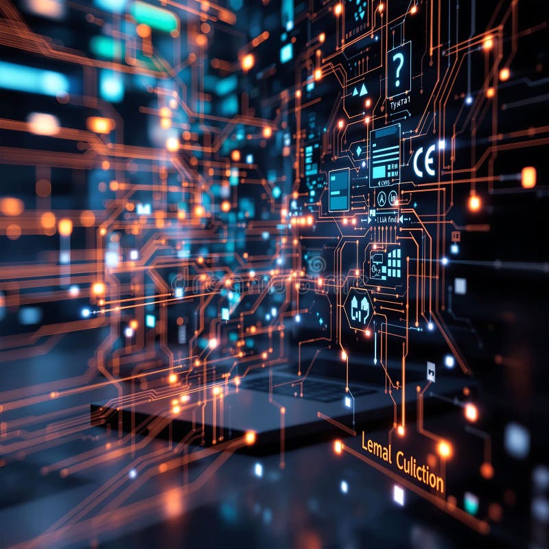 Futuristic Circuit Board Technology with Abstract Data Visualization ...