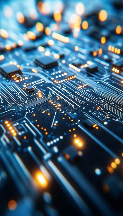 Futuristic Circuit Board, Technology Background, Blue Electronic ...