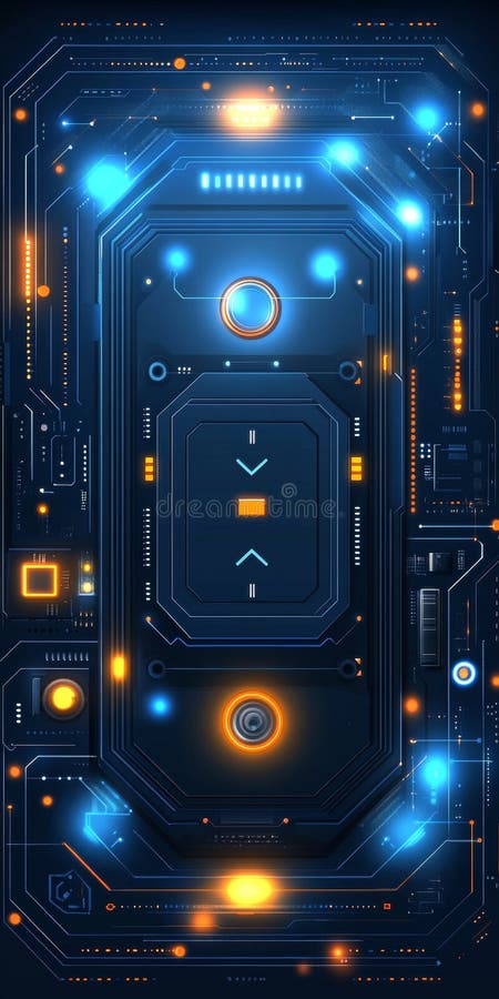 Futuristic Circuit Board a Technology Background with Glowing Lights ...